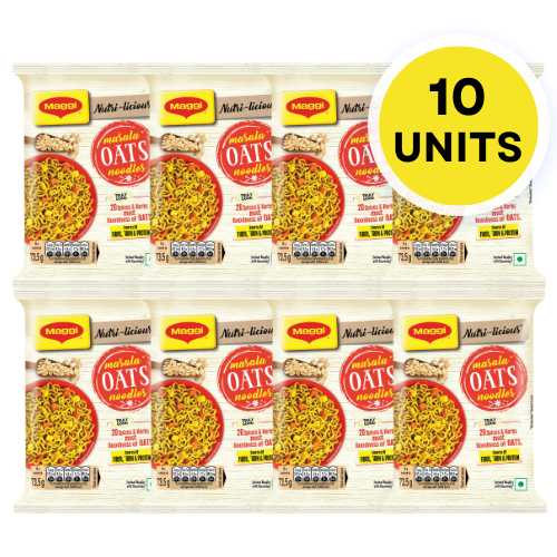 Maggi Nutri-Licious Masala Oats Noodles (Bundle of 10 x 72.5g) – Dookan