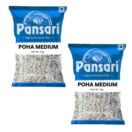Pansari Poha / Powa / Flattened Rice - Medium (Bundle of 2 x 1Kg) – Dookan