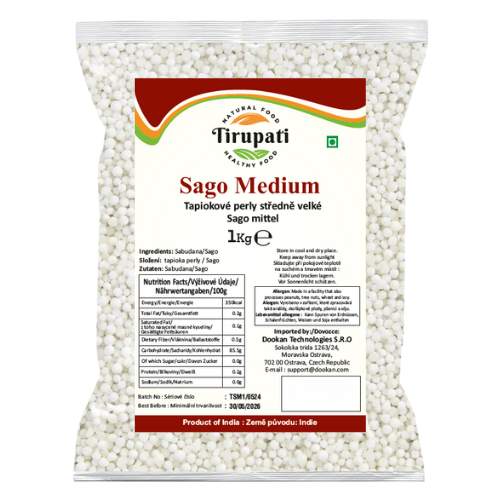 Tirupati Indian Sago Seeds / Sabudana Medium (1kg) – Dookan
