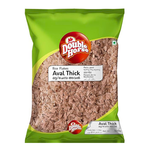 Double Horse Poha / Red Rice Flakes Thick (500g) – Dookan